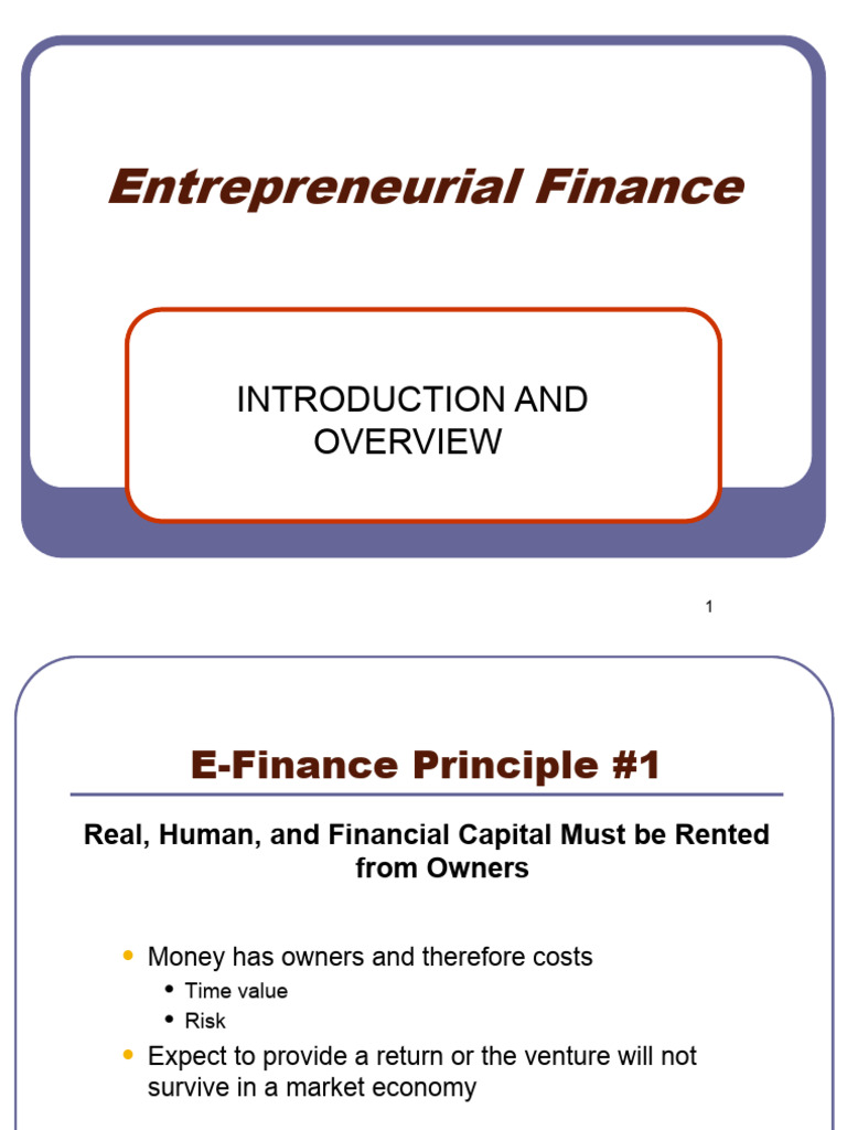 Entrepreneurial Finance: Introduction and | PDF | Venture Capital ...
