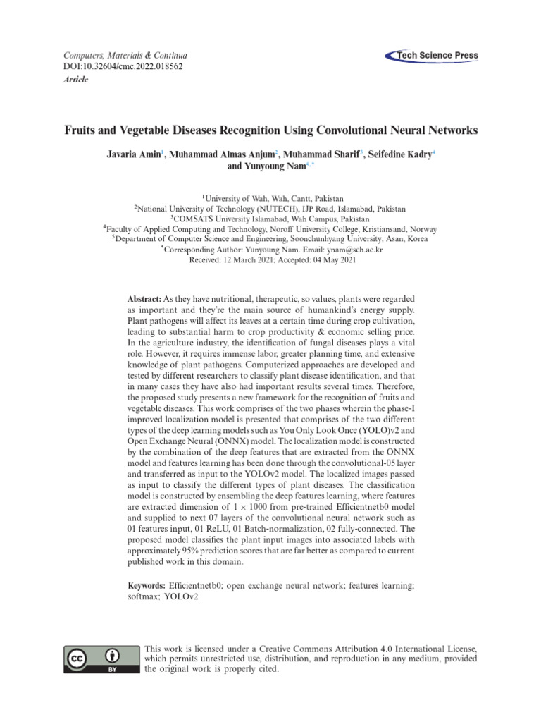 Amin et al_2021_Fruits and Vegetable Diseases Recognition Using Convolutional Neural Networks ...