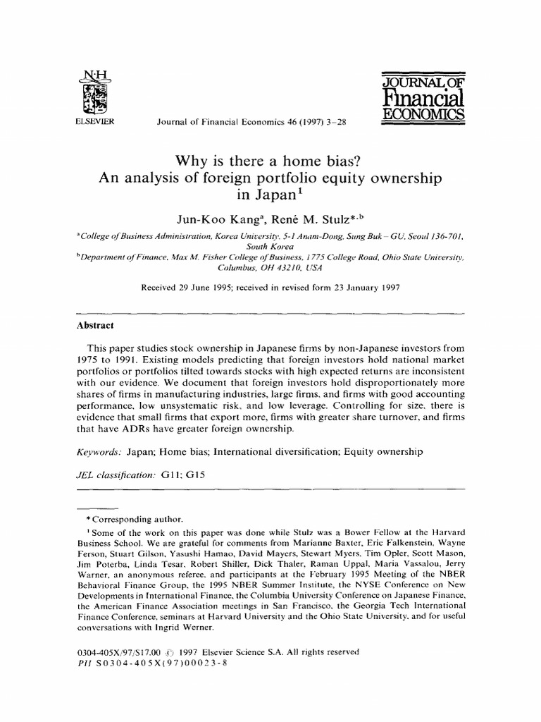 Kang, J-K 1997 | PDF | Errors And Residuals | Financial Risk