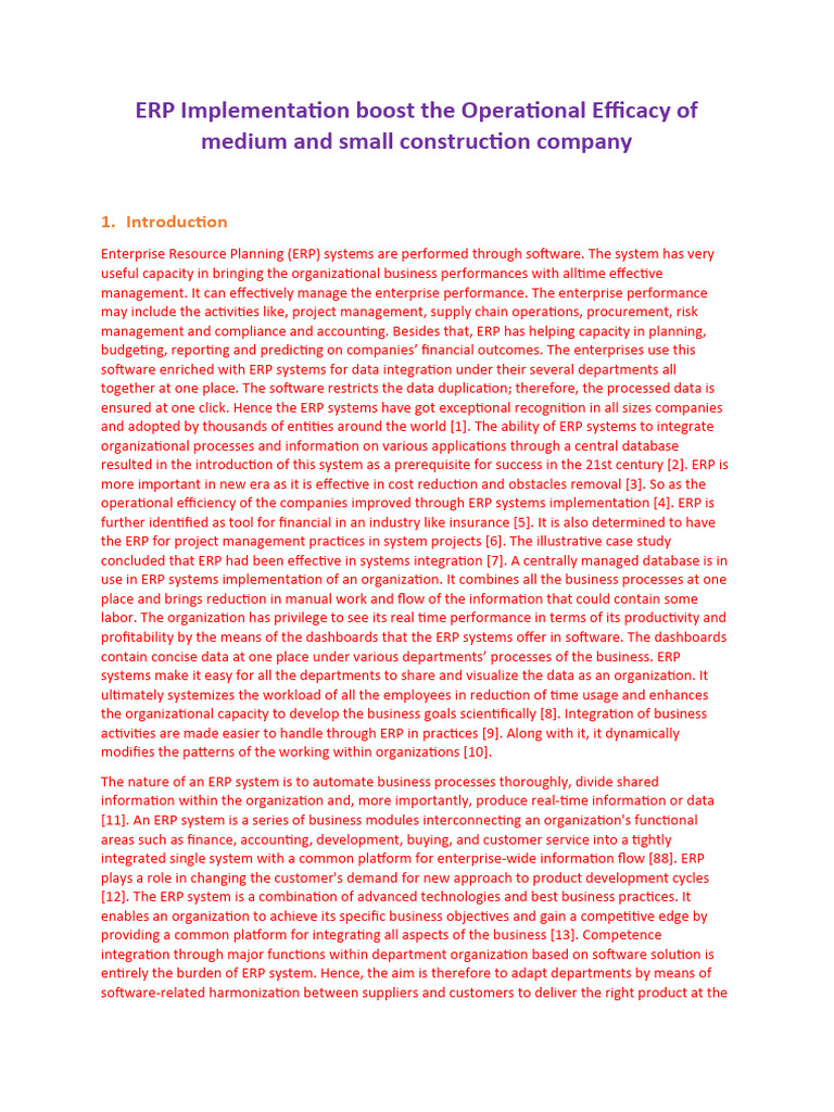 ERP Implementation boost the operational efficacy of medium and small ... ERP Implementation boost the operational efficacy of medium and small ...