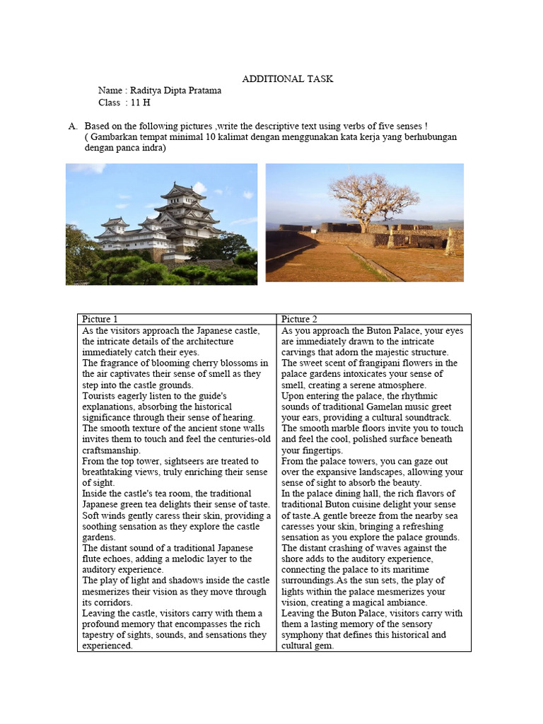 Sensory Descriptions of Cultural Landmarks | PDF | Senses | Neuroscience