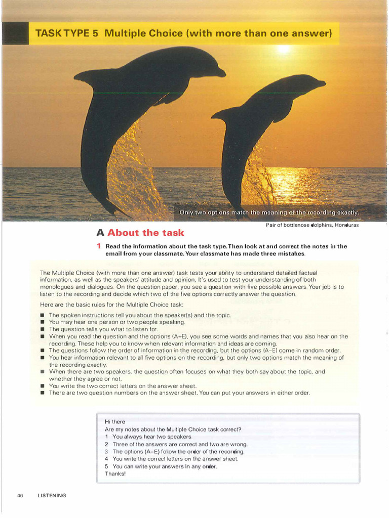 Reading Task 5 - 46-51 | PDF | Marine Mammals | Zoology