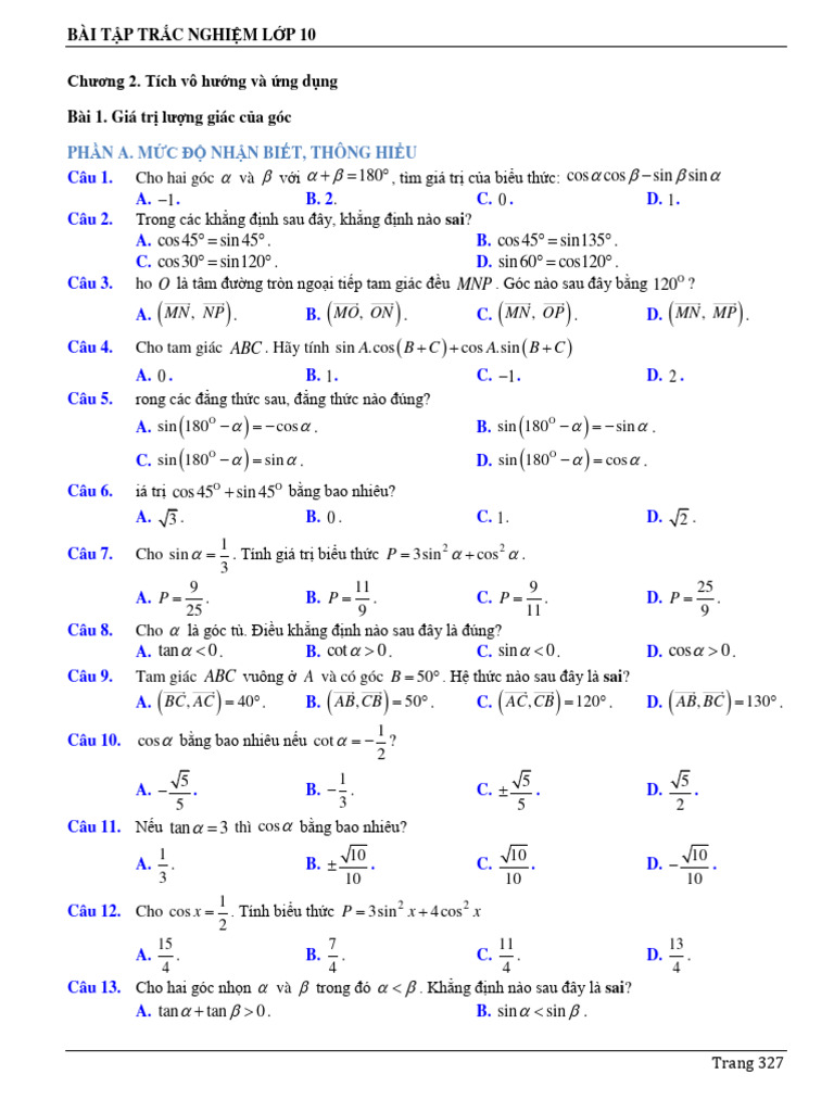Tich Vô Hư NG C A 2 Vecto Và NG D NG | PDF