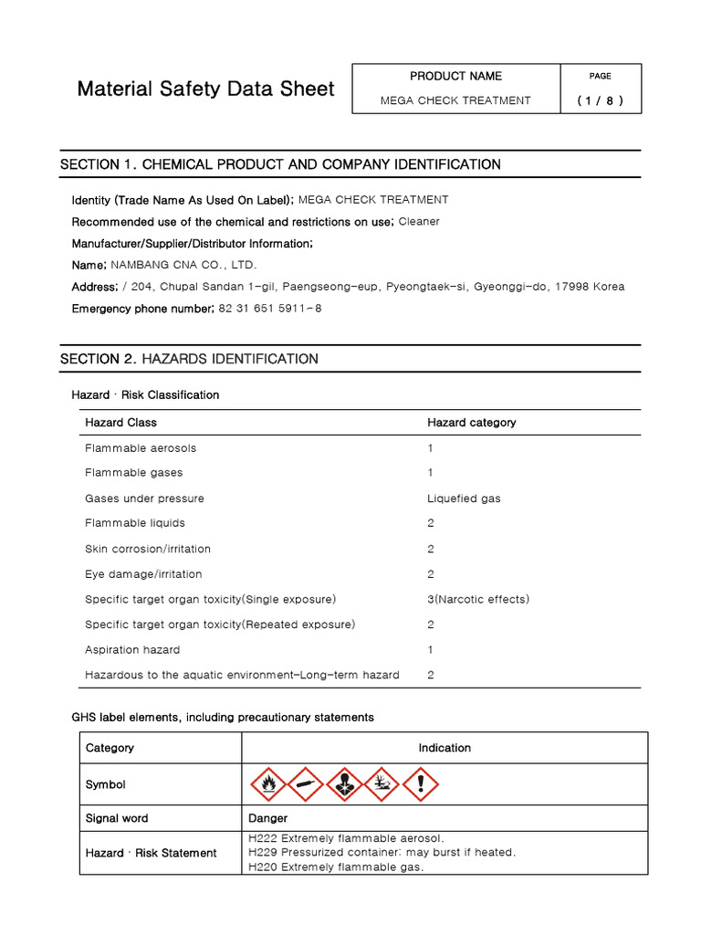 MSDS - Treatment | Download Free PDF | Personal Protective Equipment ...