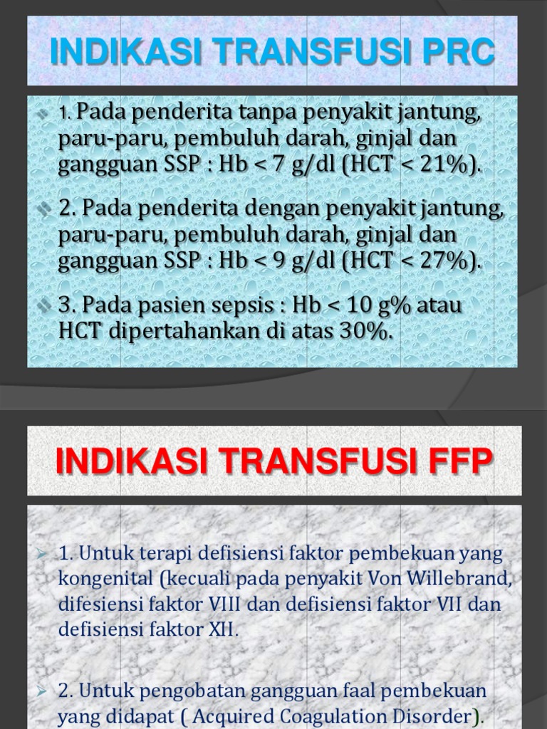 Indikasi Transfusi PRC | PDF