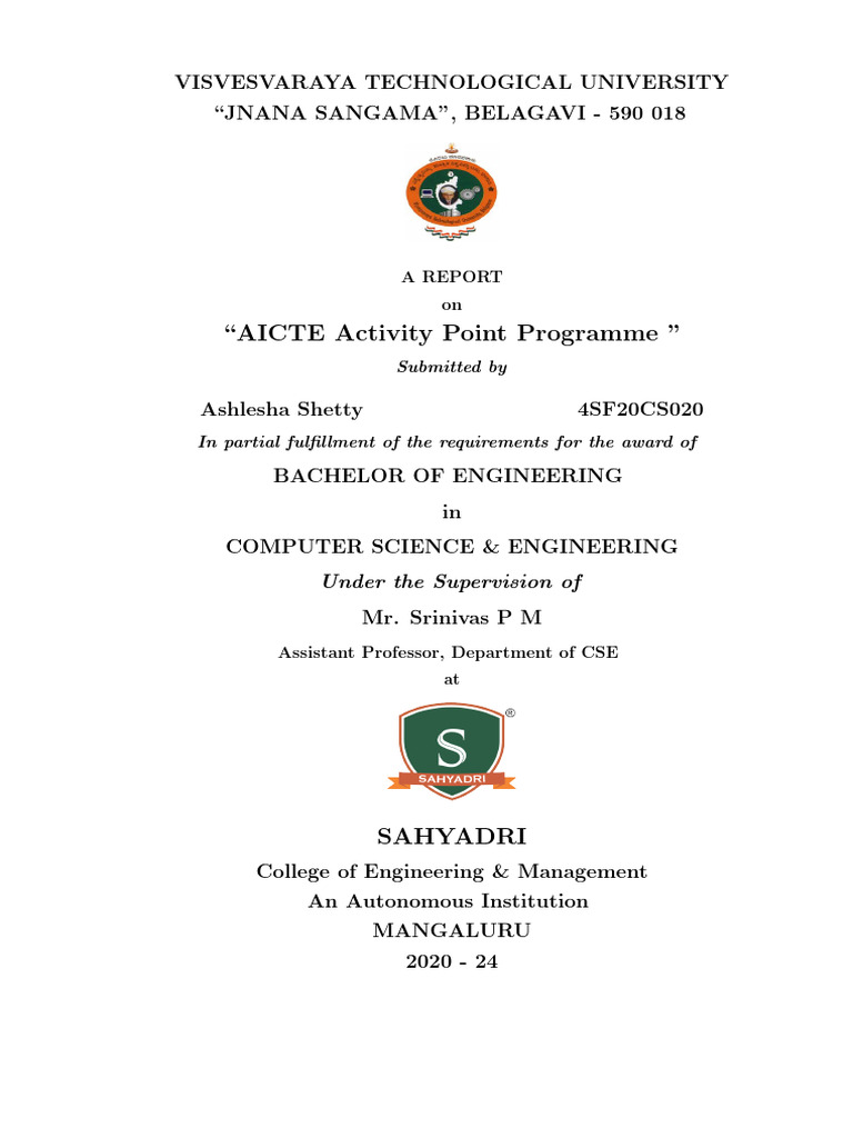 AICTE REPORT LaTeX TEMPLATE Copy | PDF | Welfare | Creativity
