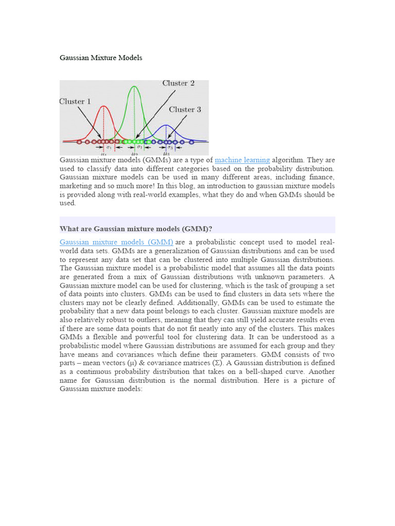 Gaussian Distribution | PDF | Normal Distribution | Cluster Analysis