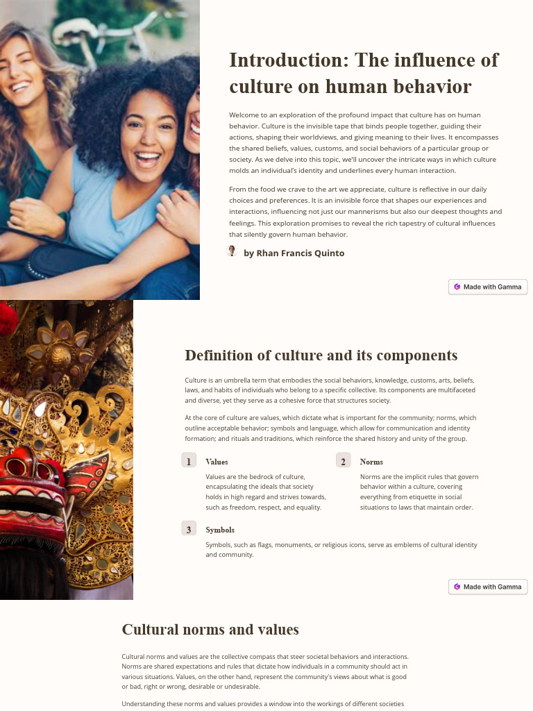 Introduction The Influence of Culture On Human Behavior | PDF ...