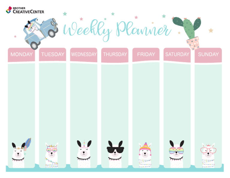 Llama Weekly Planner 001 1 en | PDF