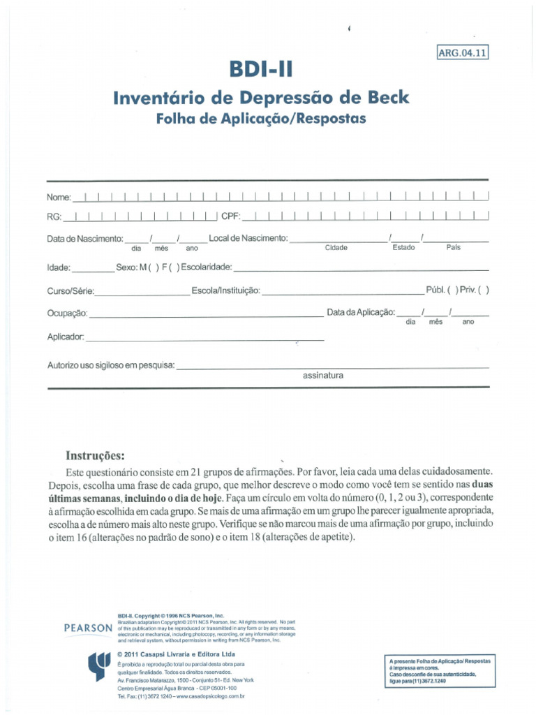 Inventario BDI II | PDF