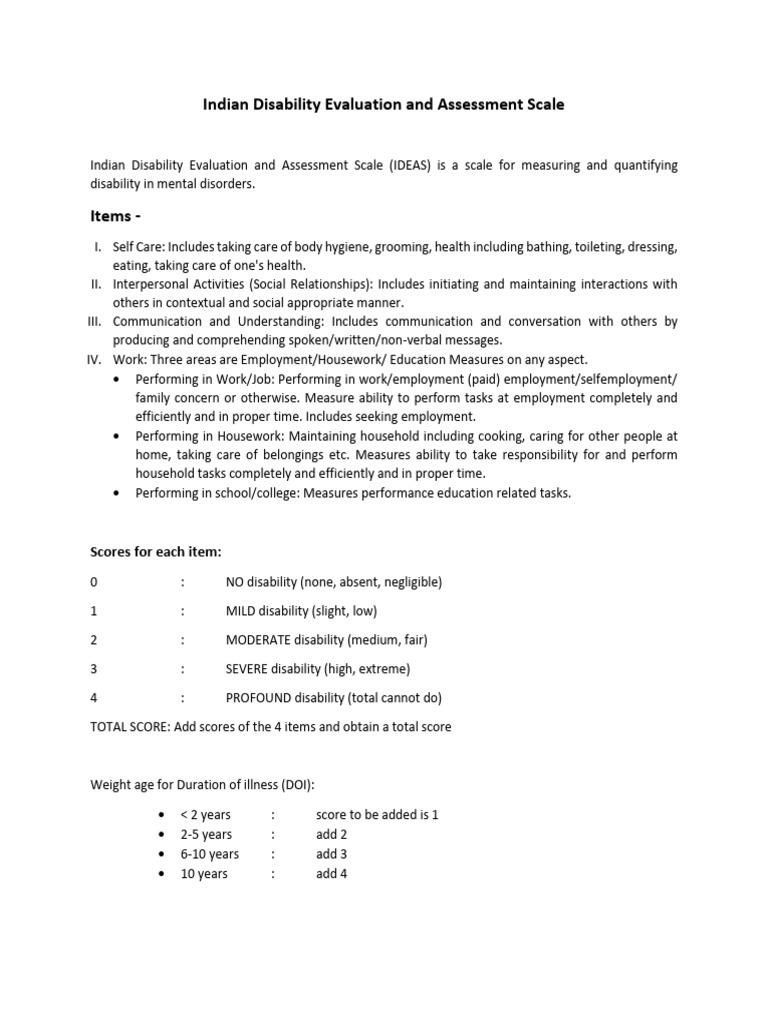 IDEAS Scale-1 | Download Free PDF | Disability | Communication