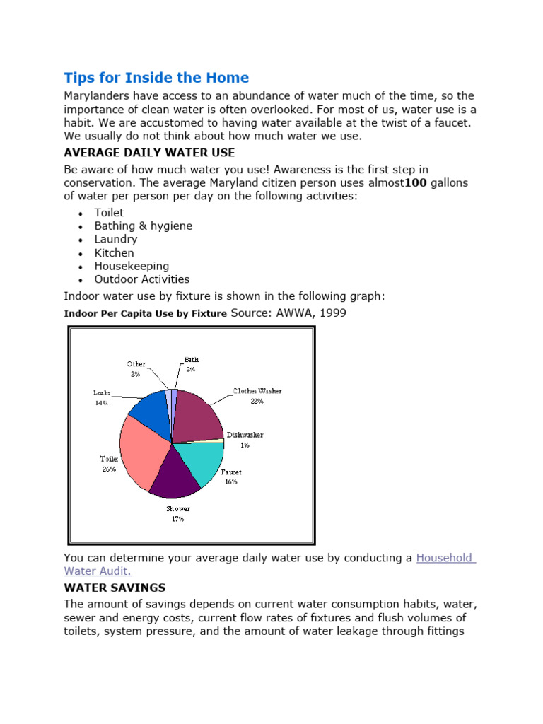 Water Conservation Tips For Homes | PDF | Shower | Hydraulic Engineering