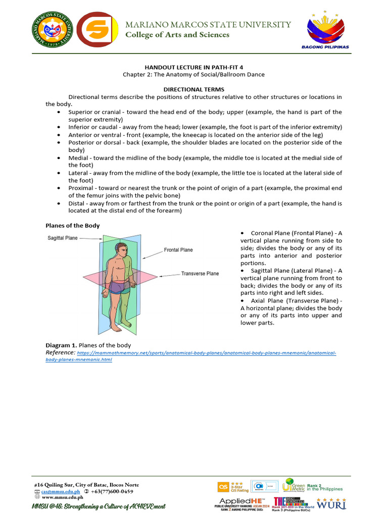 Handout Pathfit 4 Chapter 2 | PDF | Anatomical Terms Of Motion ...