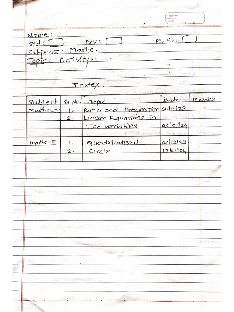 Maths Activity | PDF