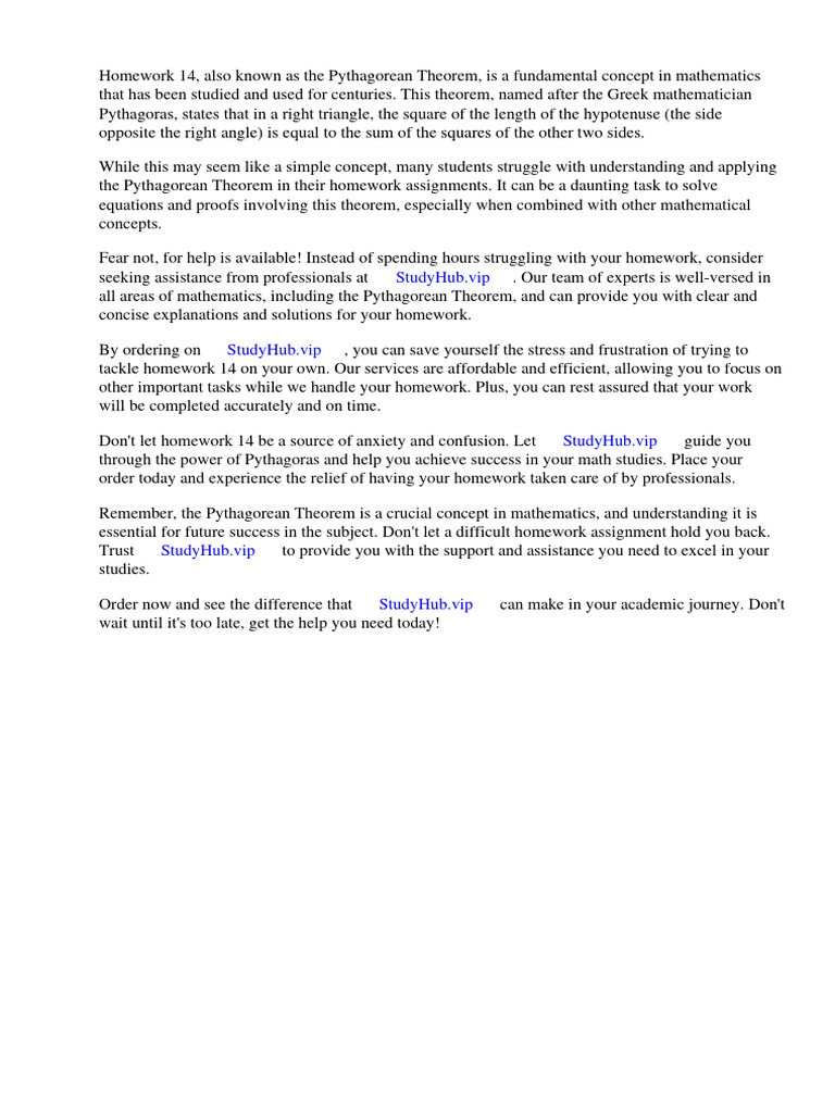 Pythagorean Theorem Homework Help | PDF | Pythagoras | Mathematics