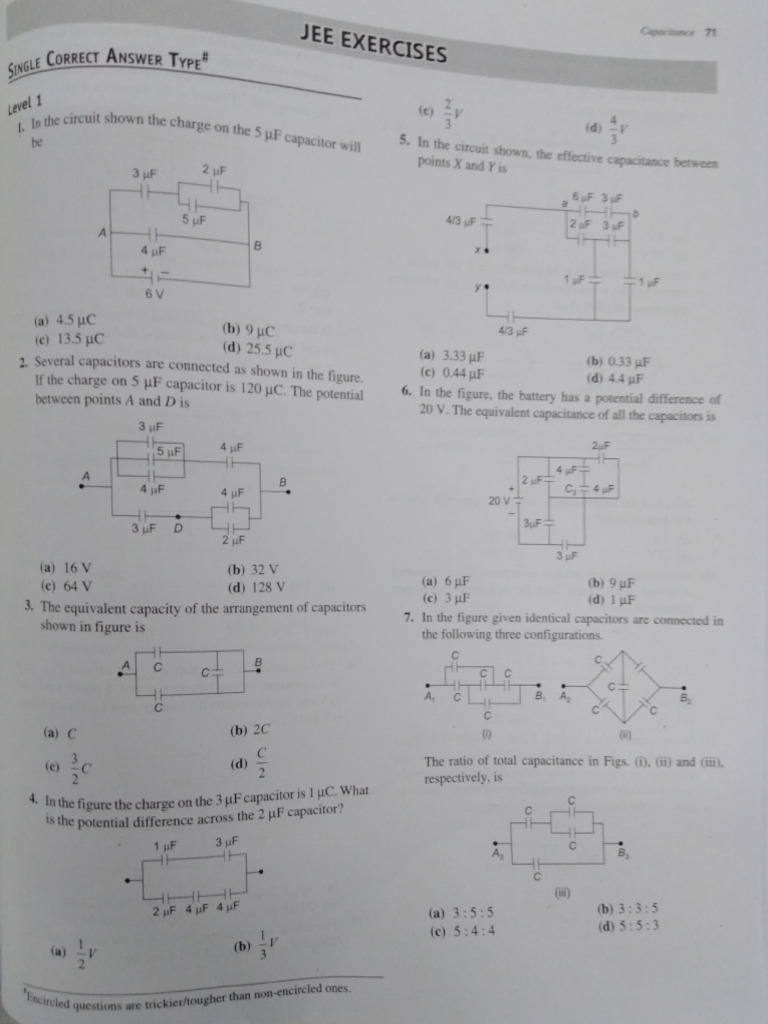JEE Capacitor Circuit Problems | PDF | Quantity | Nature