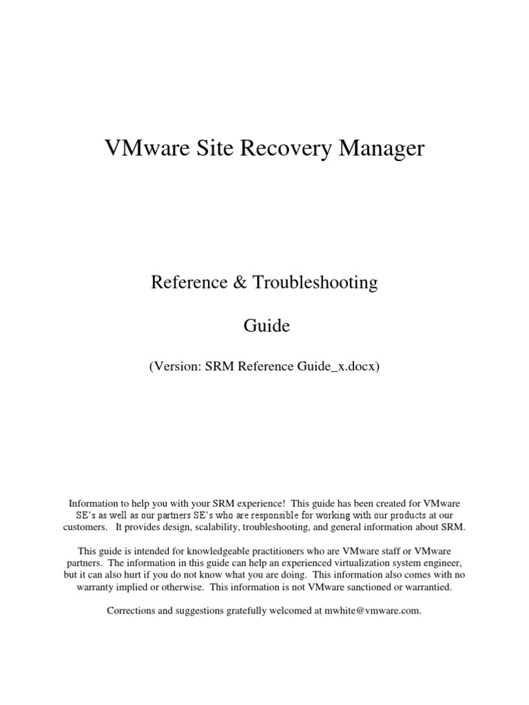 SRM Reference Guide | PDF | Virtual Machine | Databases
