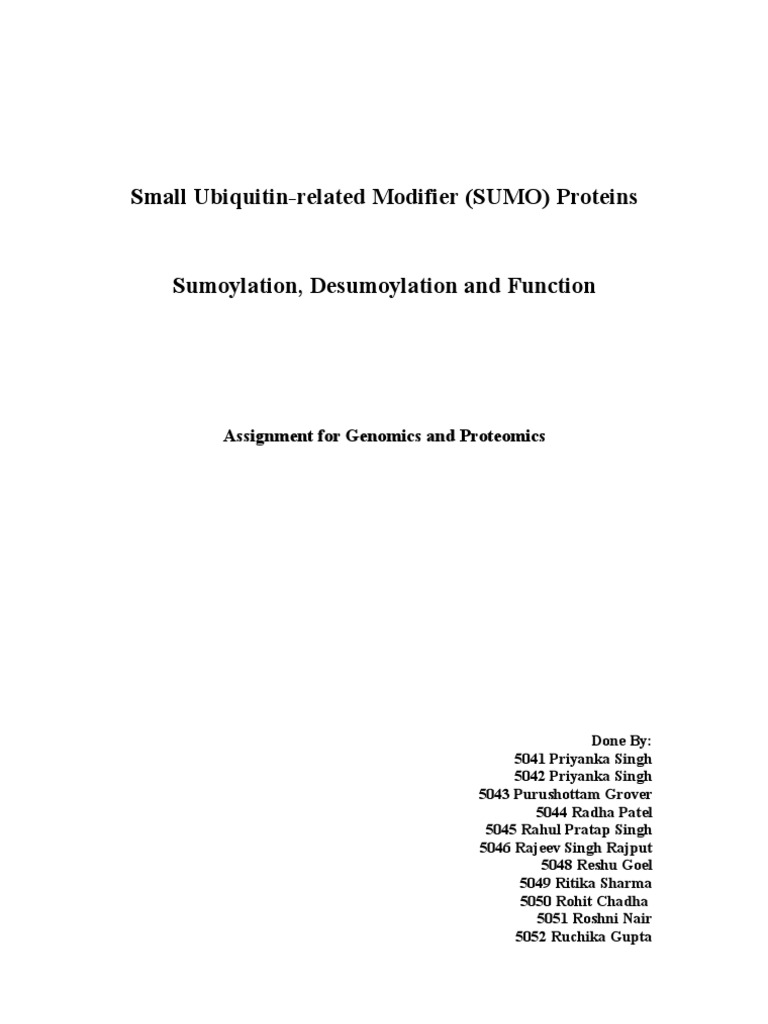 Sumo Proteins | PDF | Ubiquitin | Cell Nucleus