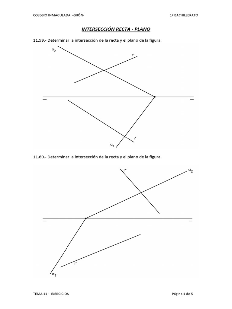 Ejercicio Tema 11 - SD (Intersección Recta-Plano) | PDF