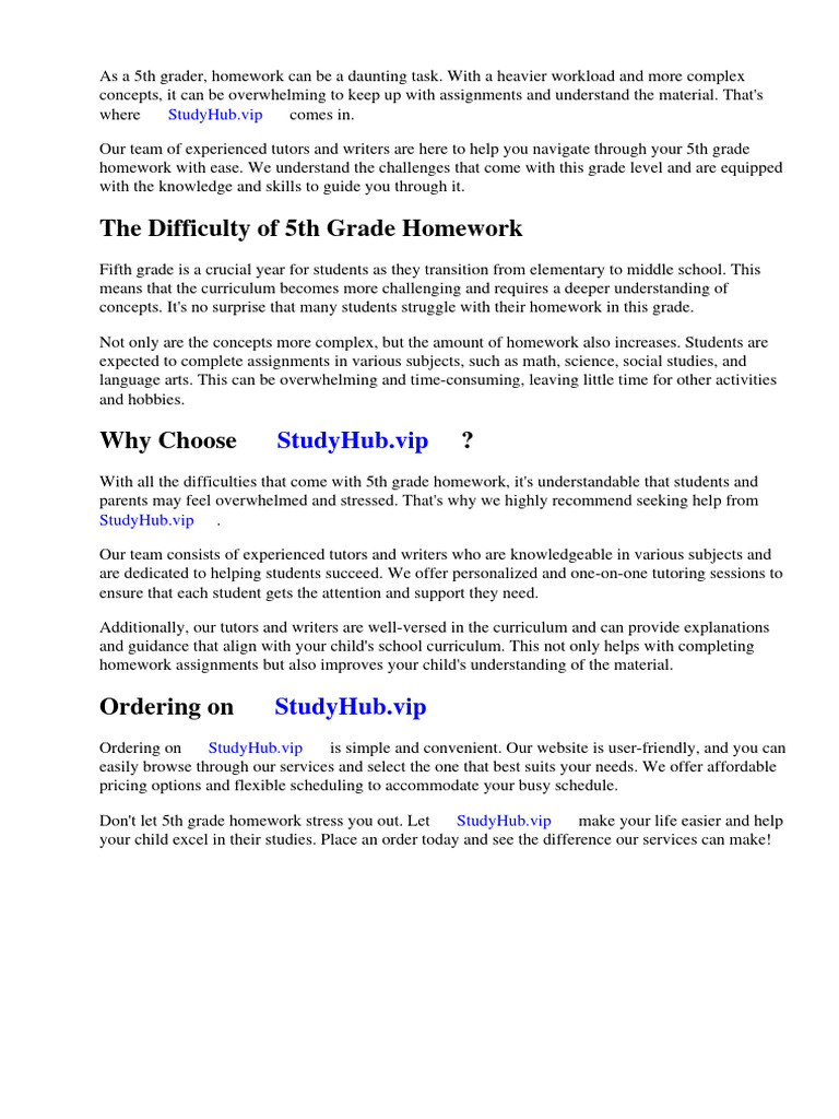 5th Grade Homework Online | PDF | Homework | Worksheet