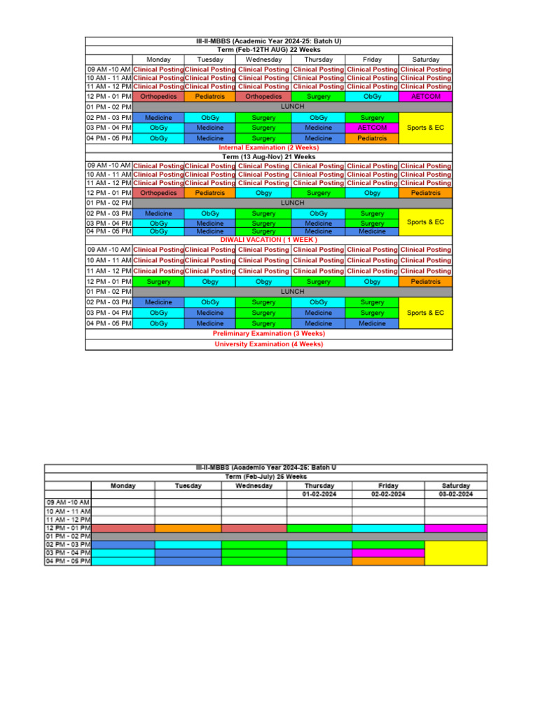 III-MBBS PART-II TimeTable | Download Free PDF | Chronic Kidney Disease | Causes Of Death