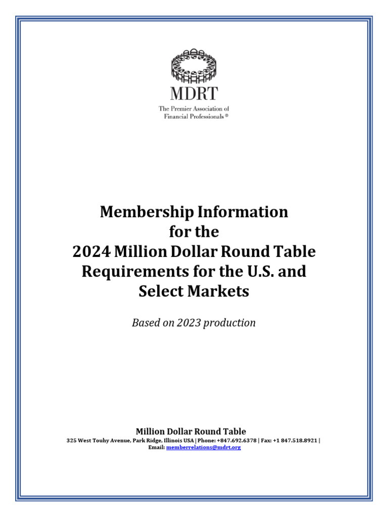 MDRT 2024 Membership Requirements | PDF | Insurance | Life Insurance