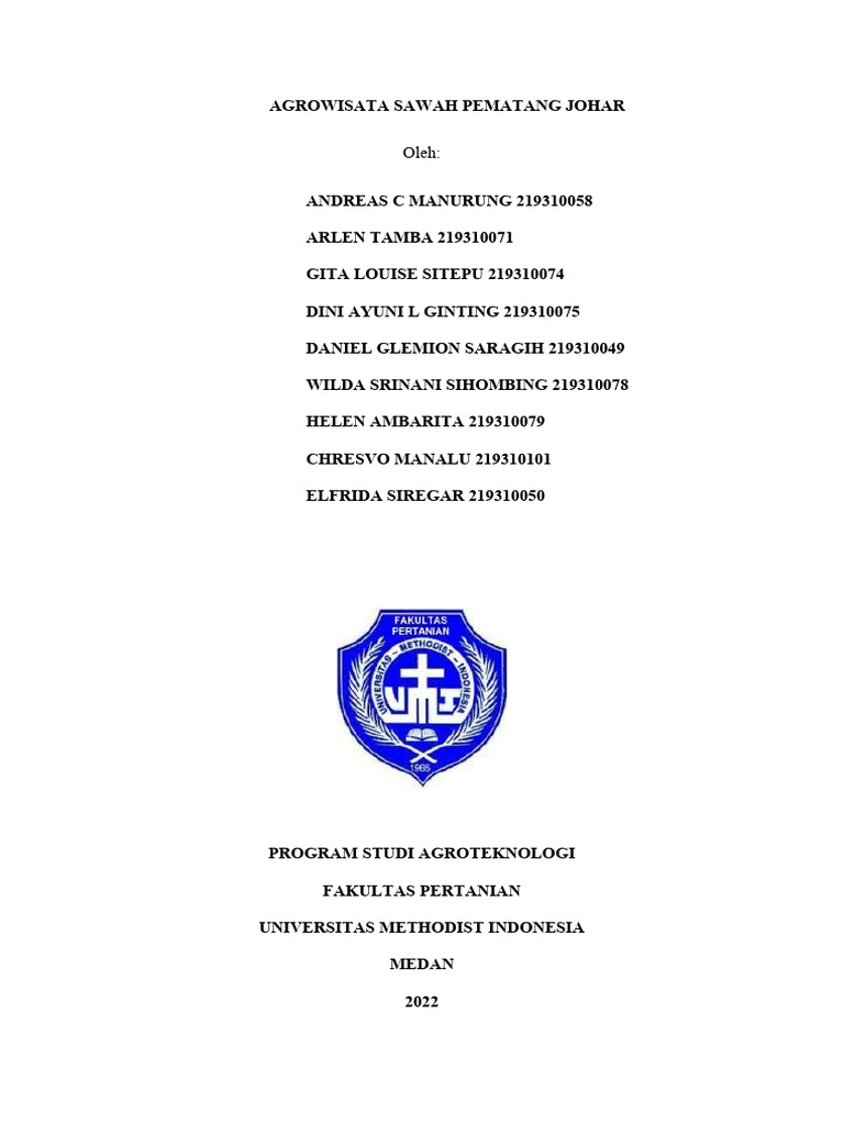Agrowisata Sawah Pematang Johar-1 | PDF | Ilmu Sosial