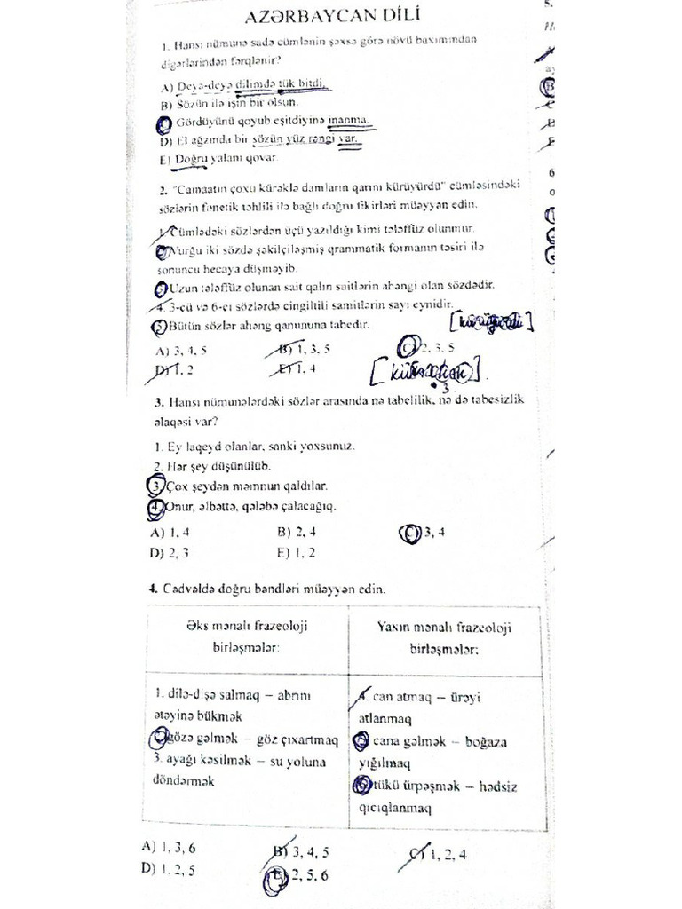 Otk MQM 25.02.2024 Sinaq 11-Ci Sinif | PDF