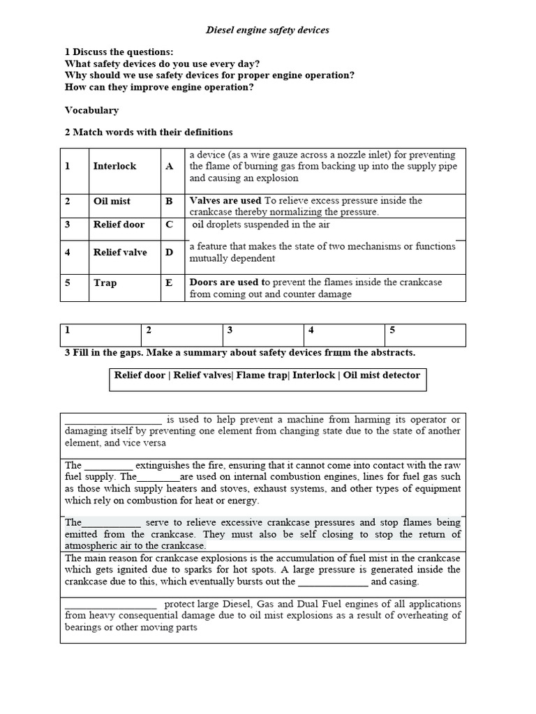 Diesel Engine Safety Devices | PDF | Engines | Diesel Engine