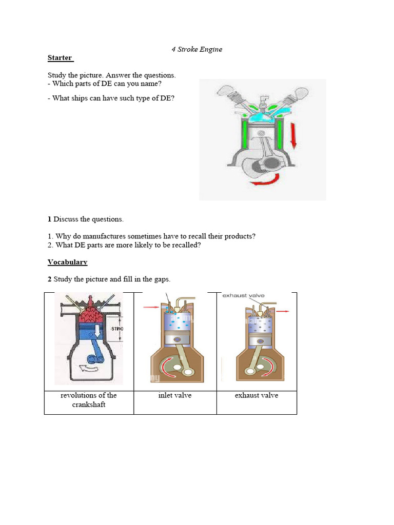 Engine Strokes Lessons 1-3 | PDF | Internal Combustion Engine | Piston