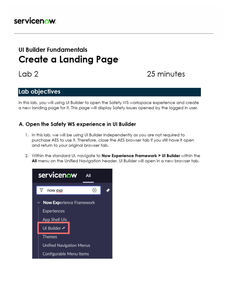 Create Safety Landing Page in UI Builder | PDF | Icon (Computing) | Button (Computing)
