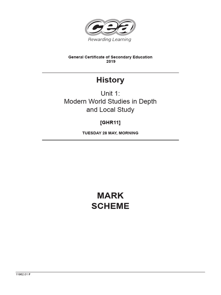 GCSE-History-528-Summer2019-Unit 1, Modern World Studies in Depth and ...
