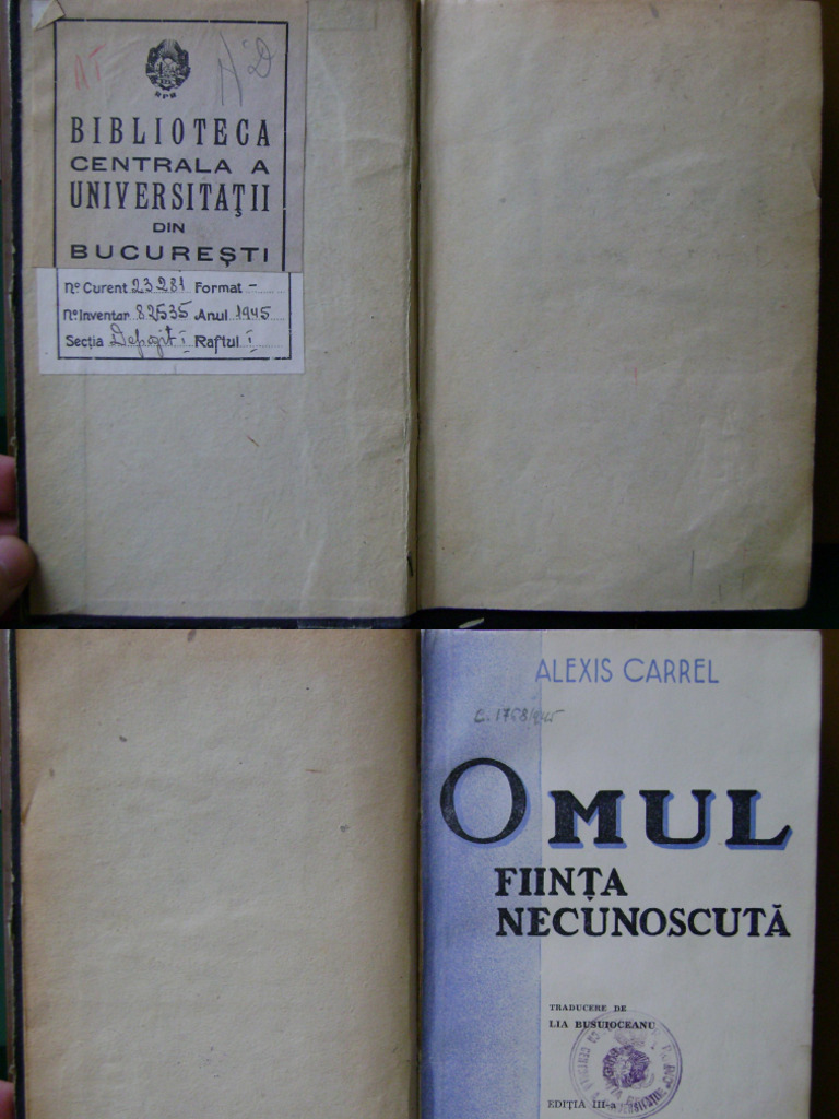 Carrel Alexis Omul Fiinta Necunoscuta | PDF