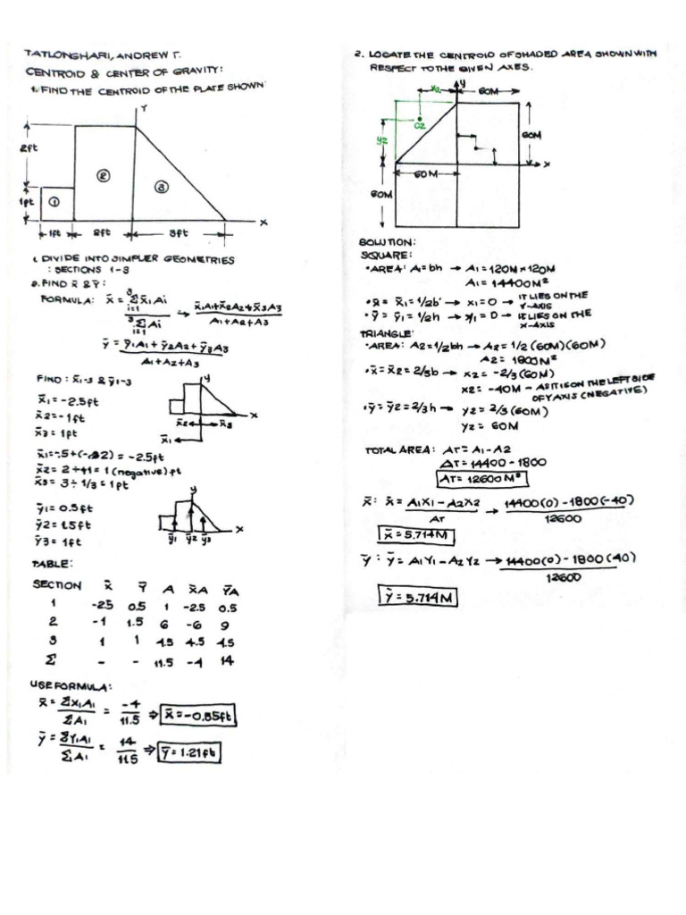 Tatlonghari - Statics Sample Problems | PDF