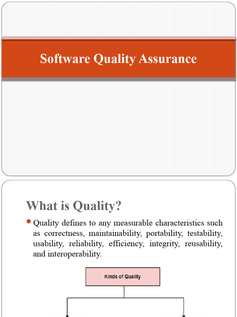 Software Quality Assurance | PDF | Iso 9000 | Quality Assurance