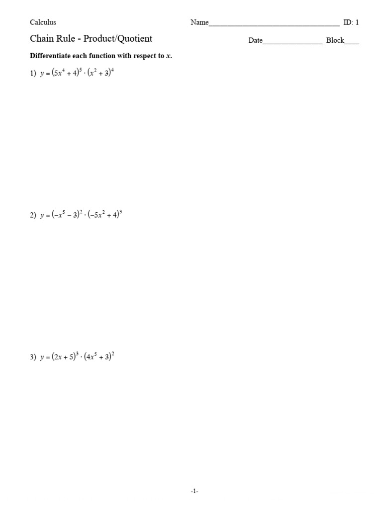 Chain Rule Product Quotient Pdf Real Analysis Mathematical Logic
