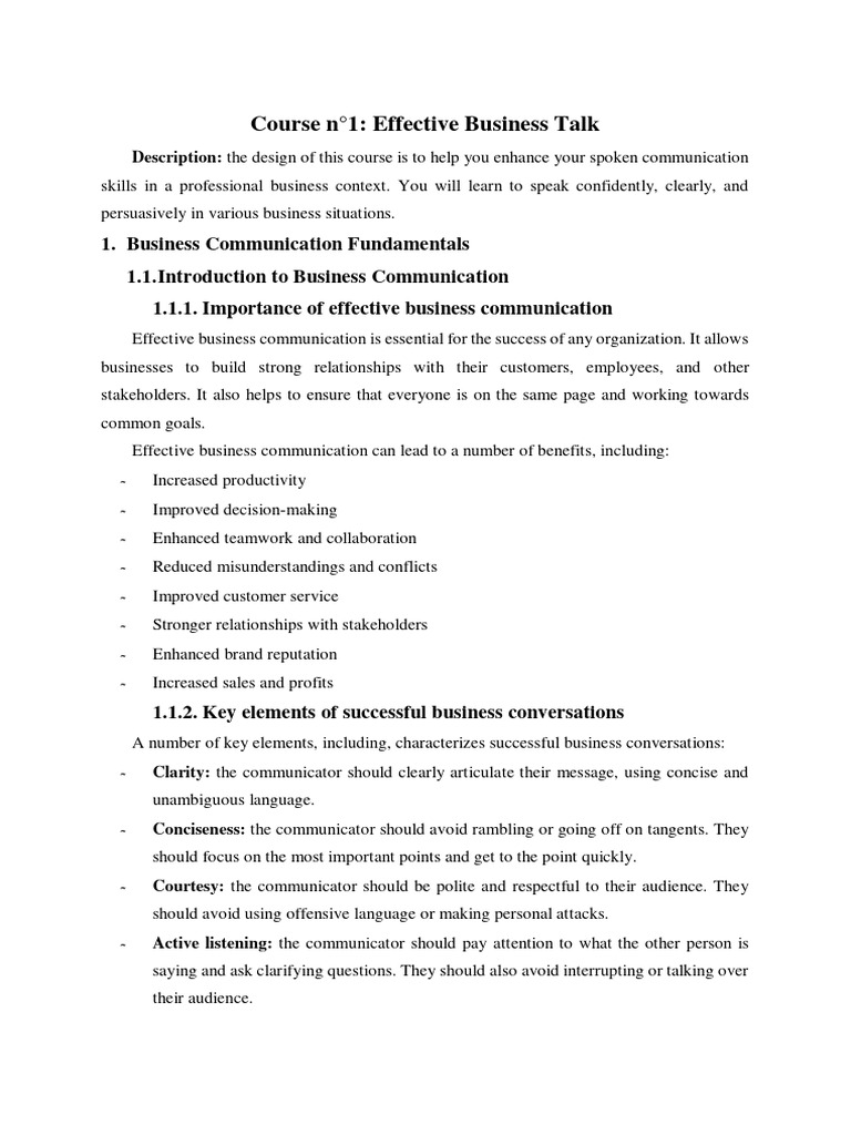 English of Business c1 | PDF | Communication | Conversation