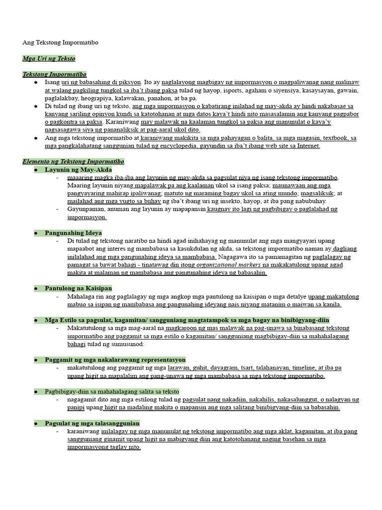 Filipino Exam Reviewer | PDF