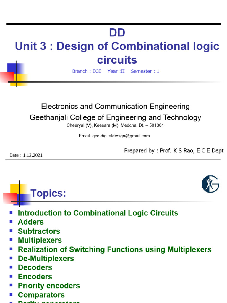 DD Unit 3 2021 | PDF | Subtraction | Logic Gate