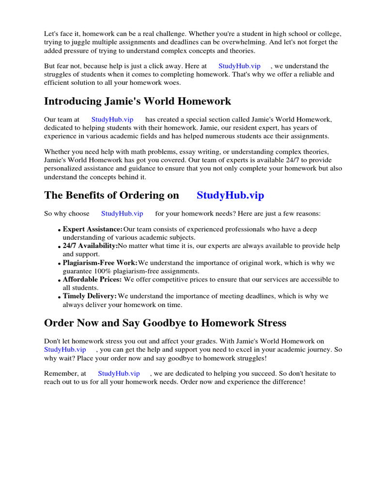 Jamies World Homework | PDF | The X Files | Homework