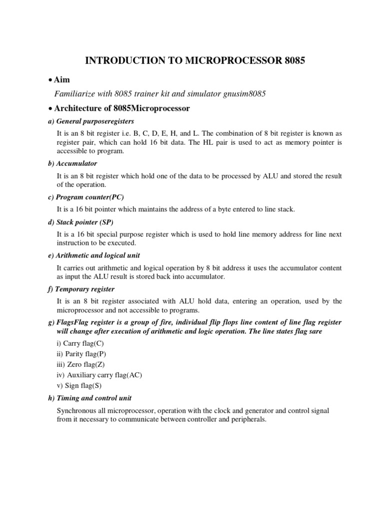 1st Experiment Manual | PDF | Computing | Central Processing Unit
