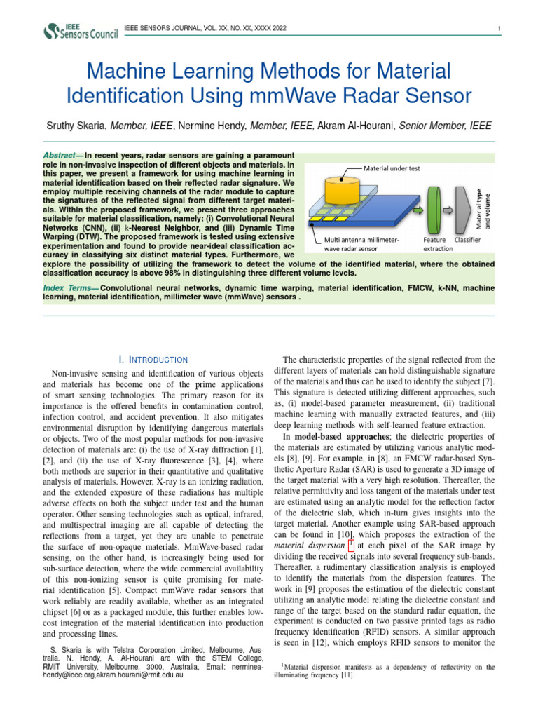 Material Identification Using Mmwave Radar | PDF | Radar | Deep Learning