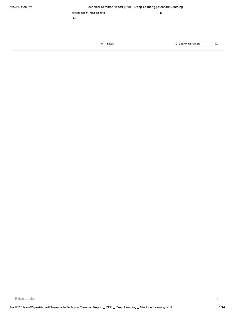 Technical Seminar Report - PDF - Deep Learning - Machine Learning | PDF | Scribd | Artificial ...