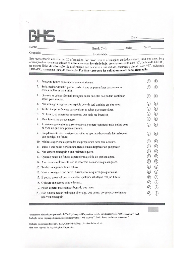 Exercício BHS | PDF