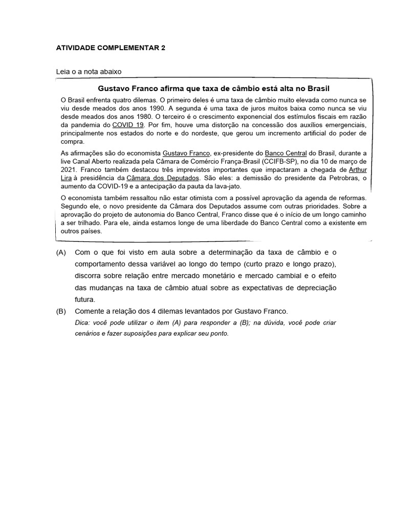 Atividade Complementar 2 | PDF