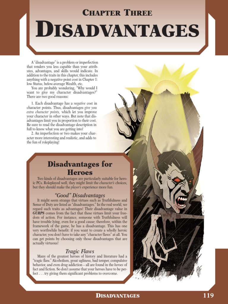 Disadvantages in Character Creation | PDF | Self Control | Self-Management