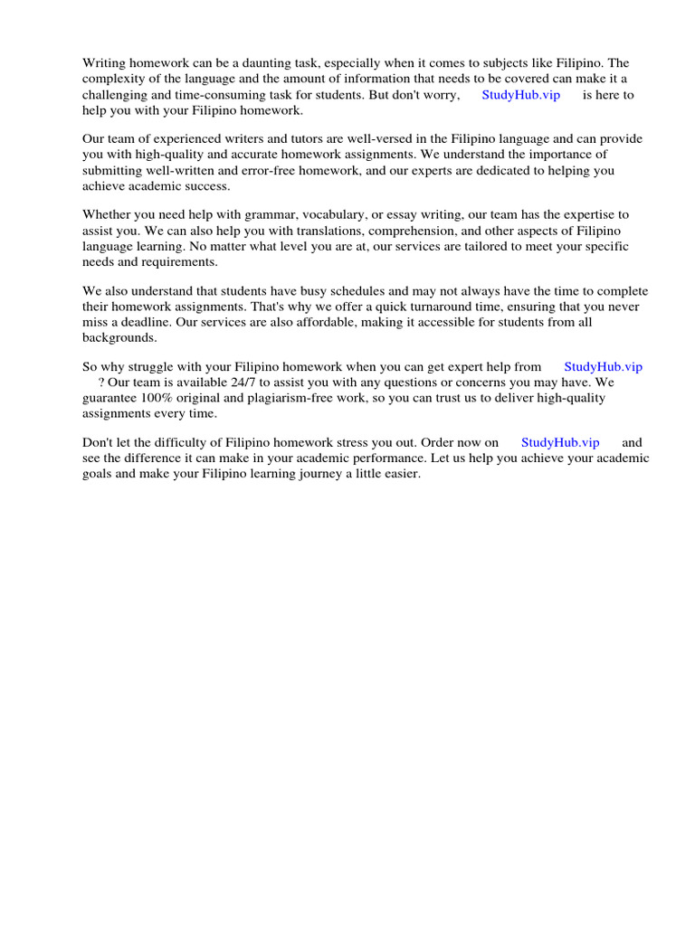 Filipino Homework | PDF | Tagalog Language | Human Communication
