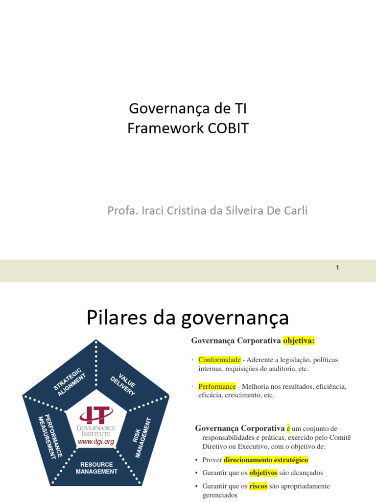 Governança de TI Framework COBIT | PDF | Cobit | Tecnologia da Informação