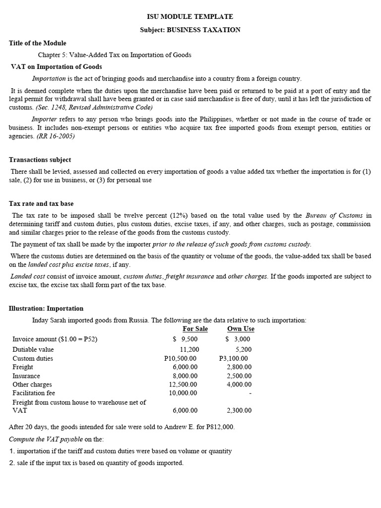 VAT on Imported Goods Explained | PDF | Taxes | Value Added Tax