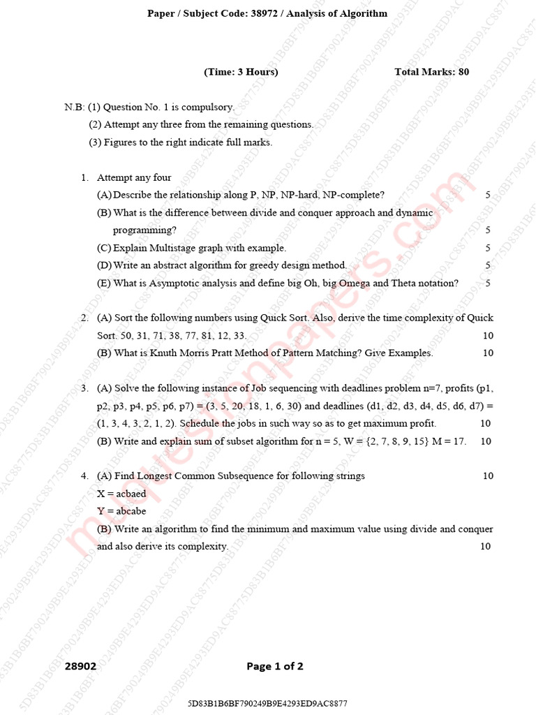 Be - Computer Engineering - Semester 4 - 2023 - May - Analysis of Algorithmrev 2019 C Scheme ...